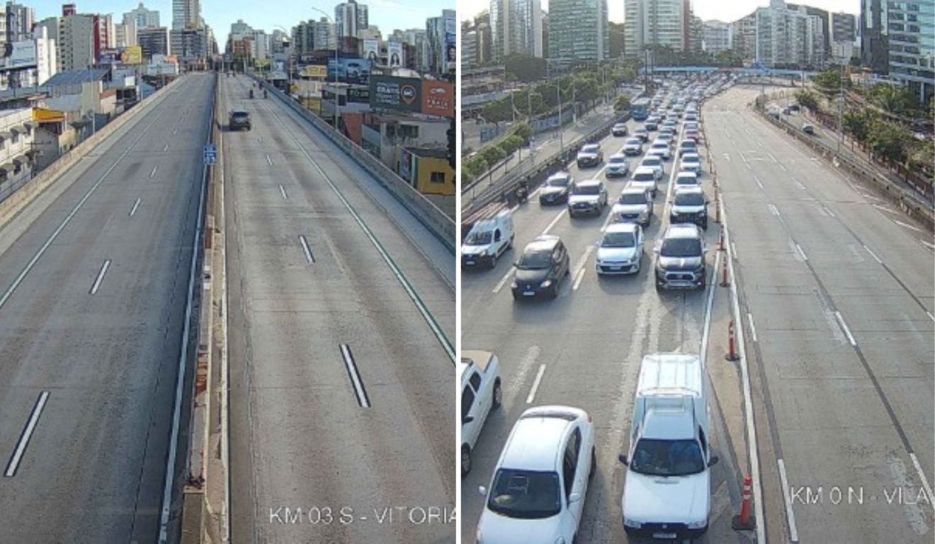 Terceira Ponte é interditada após carro pegar fogo